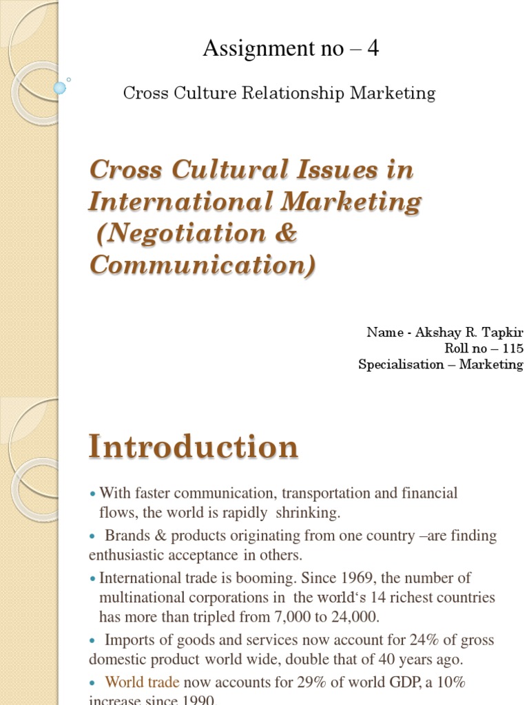 Cross-Cultural Issues in Marketing | PDF | Negotiation | Nonverbal ...