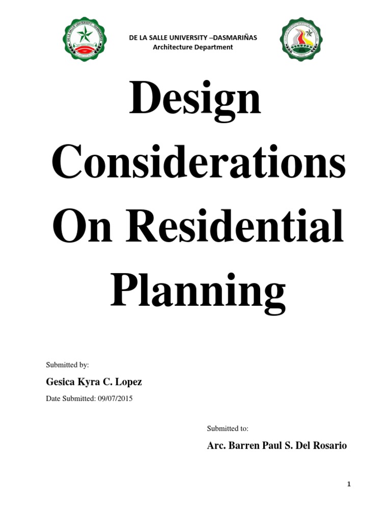 Design Considerations On Residential Planning | PDF | Zoning | Sun