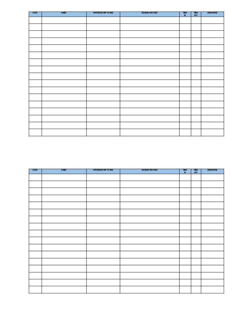 Visitors Logbook | PDF