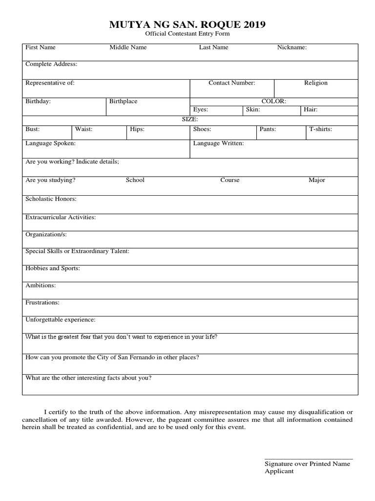 Applicant's Form | PDF