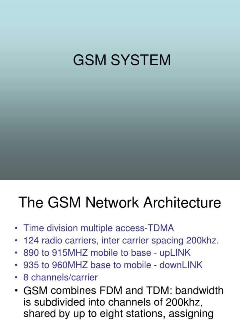 Lecture - GSM | PDF | Public Switched Telephone Network ...