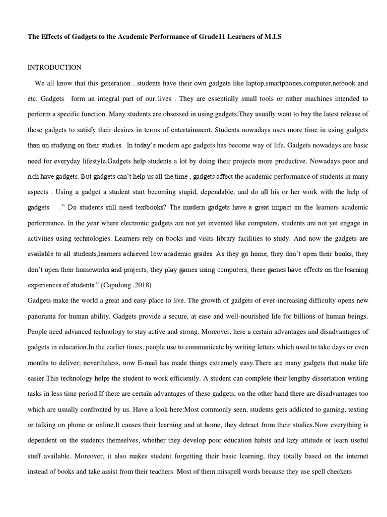 Effects of Gadgets on Grade 11 Students | PDF | Sleep | Social Media