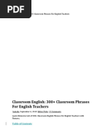 Classroom Language - Teacher PDF | PDF