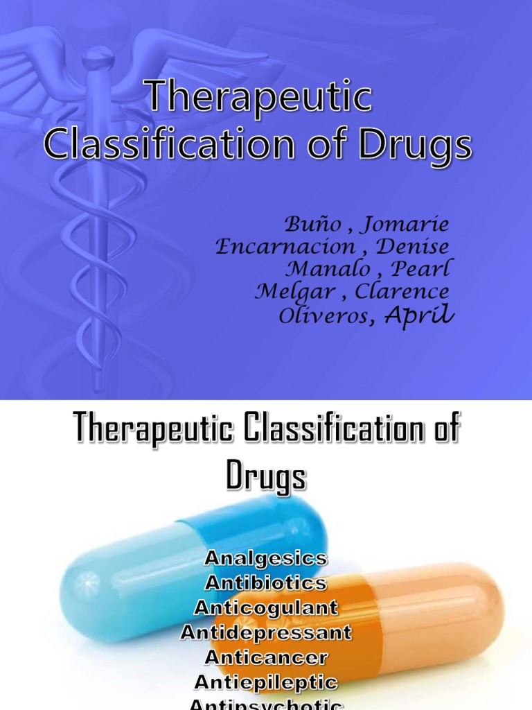Therapeutic Classification of Drugs | PDF | Antidepressant | Thrombus