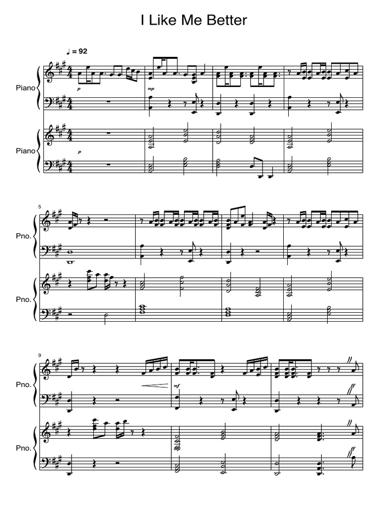 I Like Me Better: Piano | PDF
