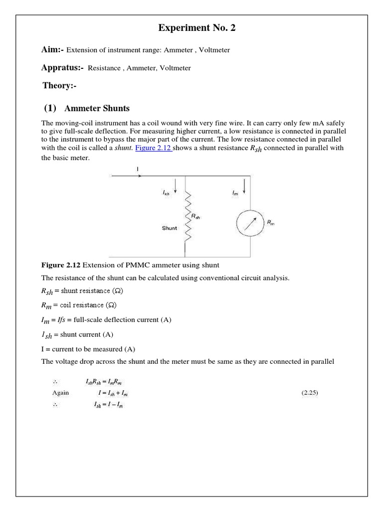 Extended Range of Voltmeter & Ammeter | PDF | Electronic Engineering ...
