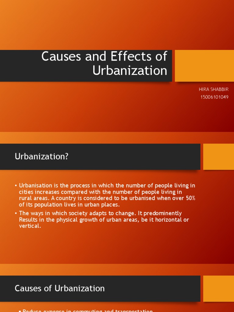 Causes and Effects of Urbanization | PDF | Pollution | Environmental ...