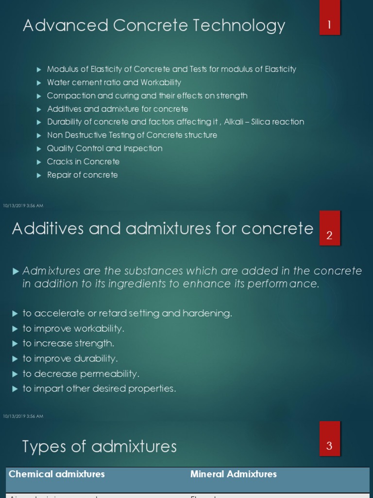 Additives and Admixtures | PDF | Concrete | Cement