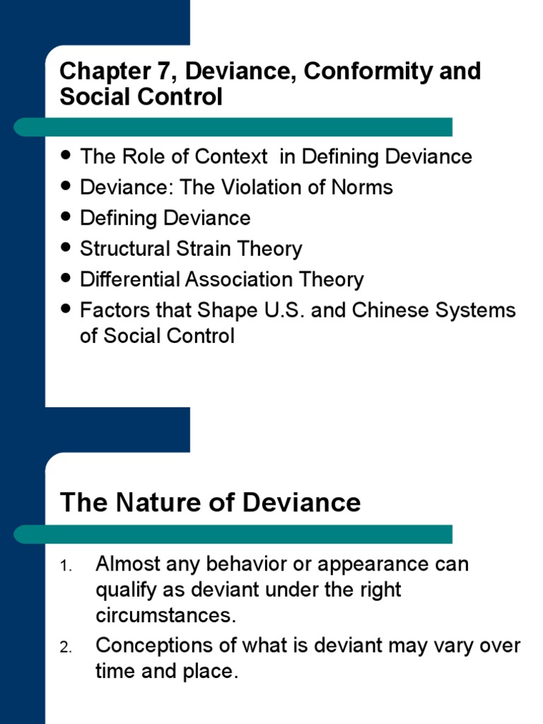 Deviance, Conformity, and Social Control | PDF | Science & Mathematics