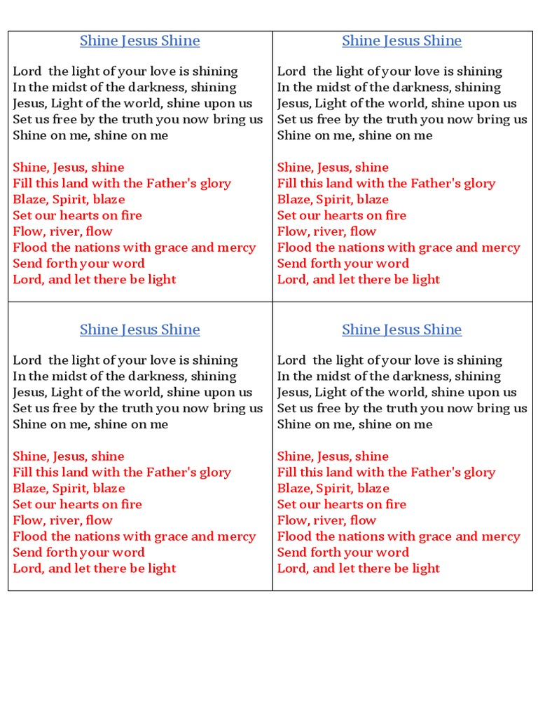 Shine Jesus Shine | PDF | Religion & Spirituality