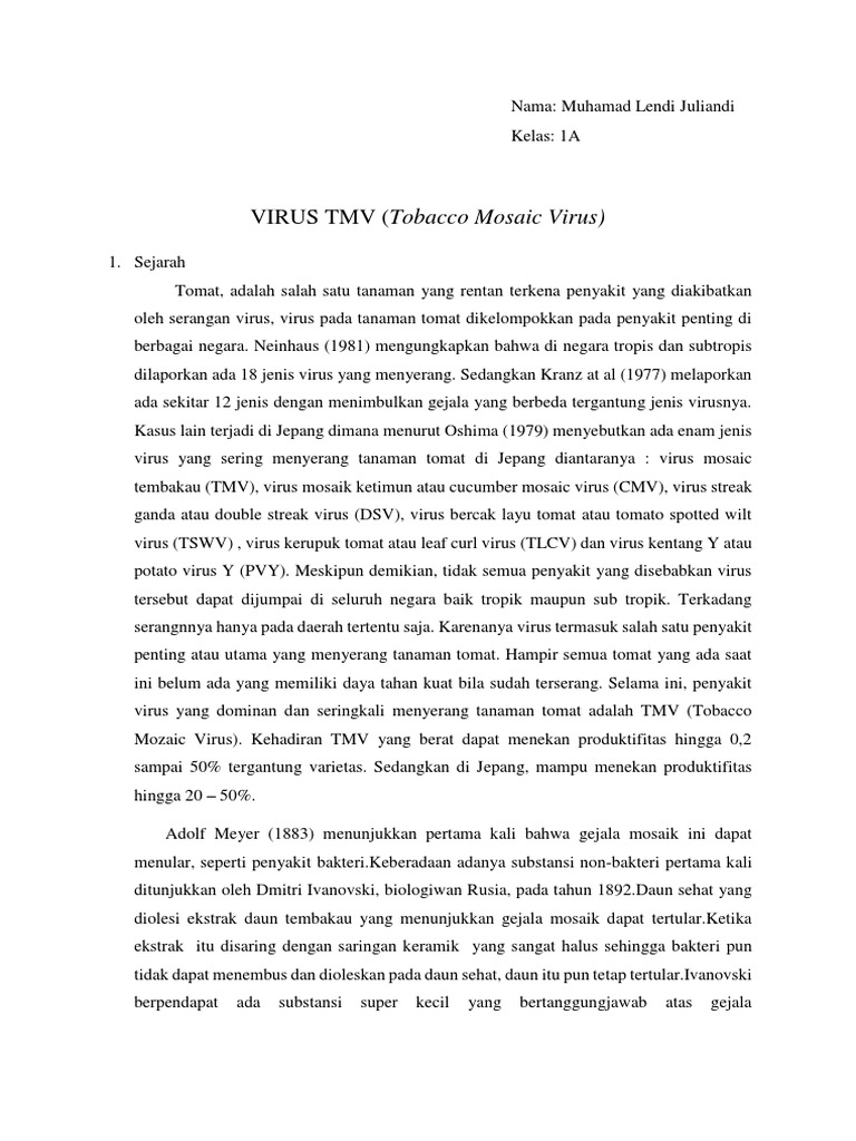 Virus TMV | PDF | Sains & Matematika