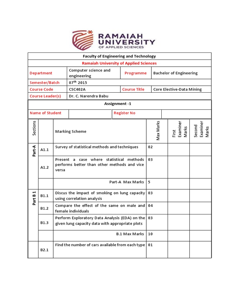 Faculty of Engineering and Technology: Department Programme Semester ...