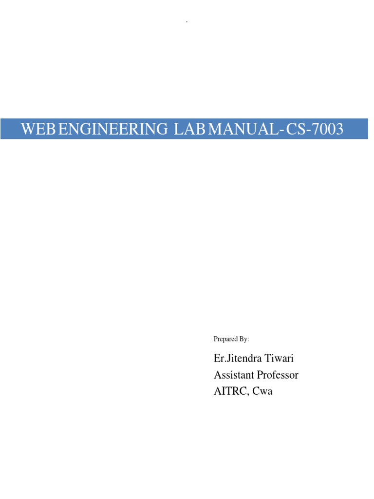 Lab Manual Web Engineering | PDF | Http Cookie | World Wide Web