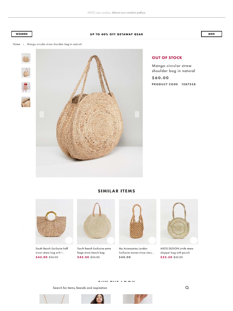 1mango Circular Straw Shoulder Bag in Natural | PDF