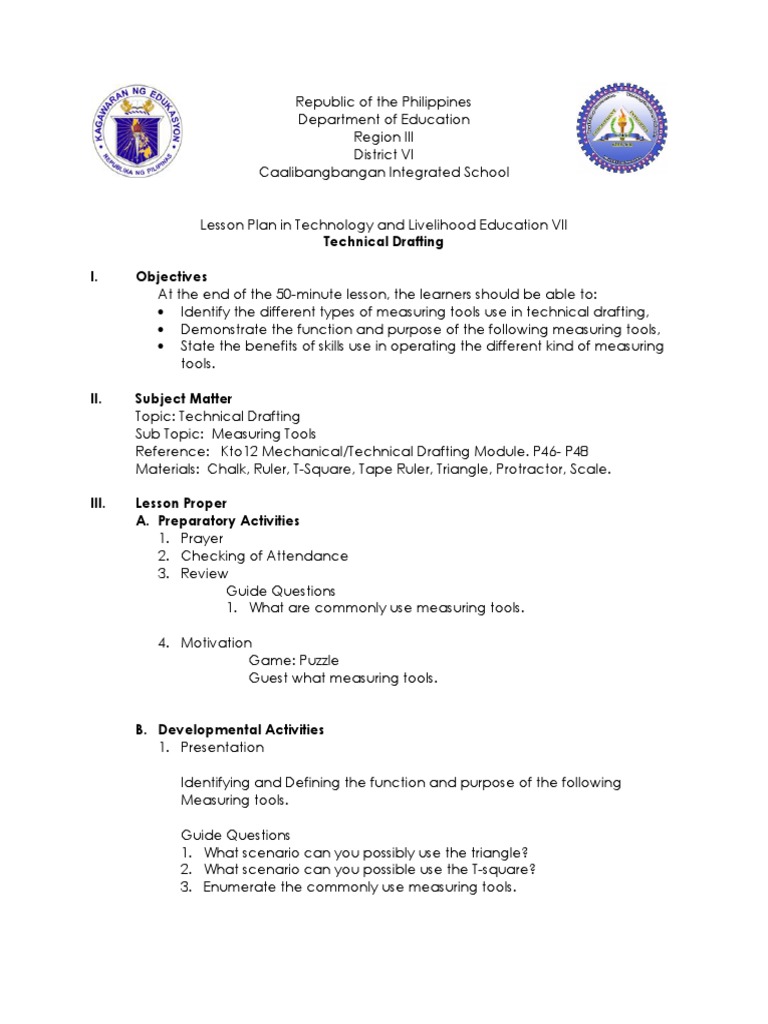 Technical Drafting I. Objectives | PDF | Technical Drawing | Learning