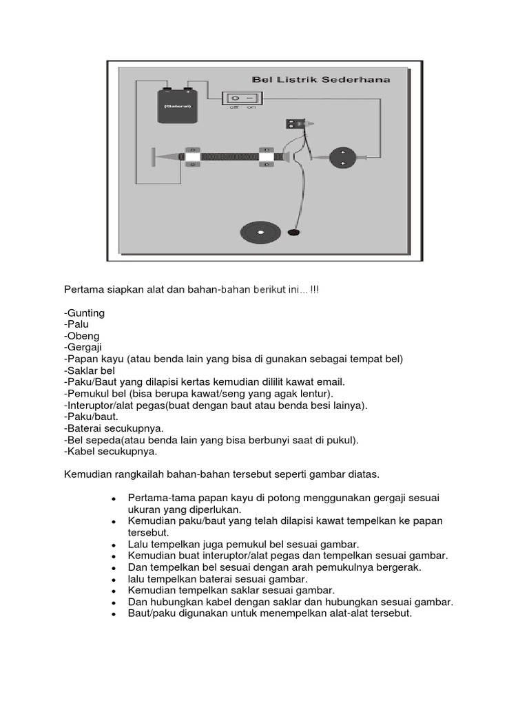 Cara Membuat Bel Listrik Sederhana | PDF