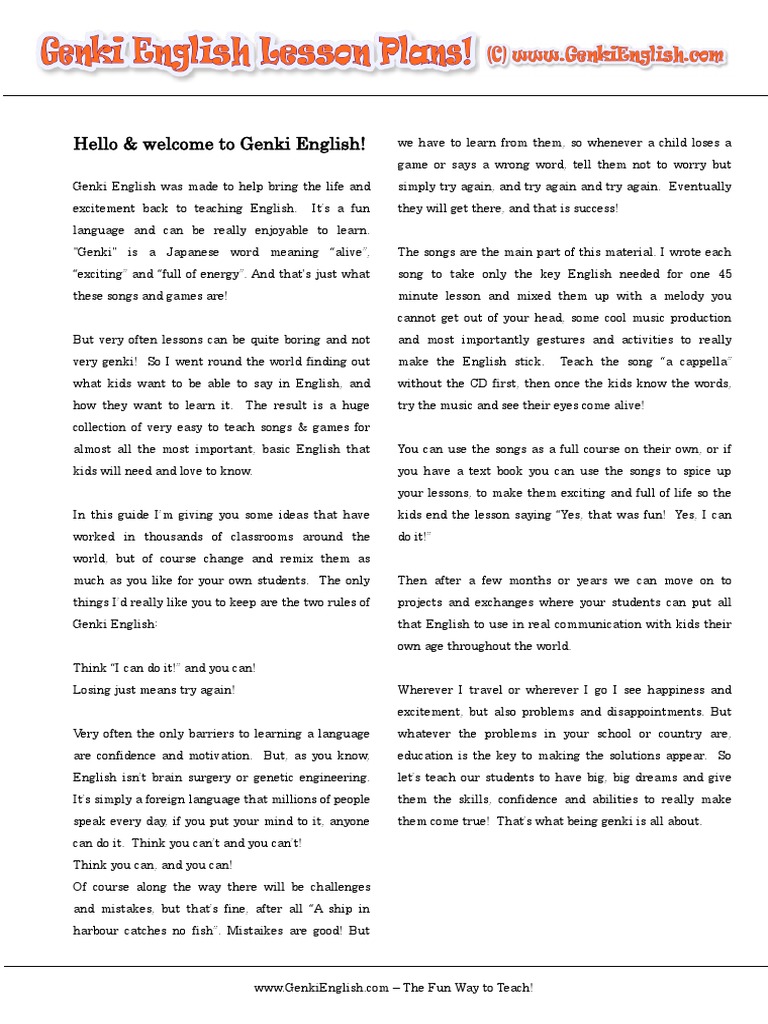 GENKI Lesson Plans Book | Download Free PDF | Mouse | Foreign Language