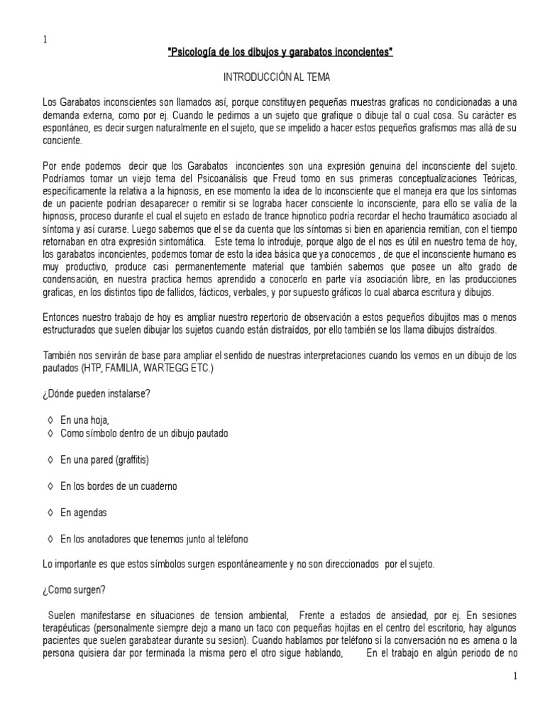 Psicología de Los Dibujos y Garabatos Inconcientes | PDF | Mente ...
