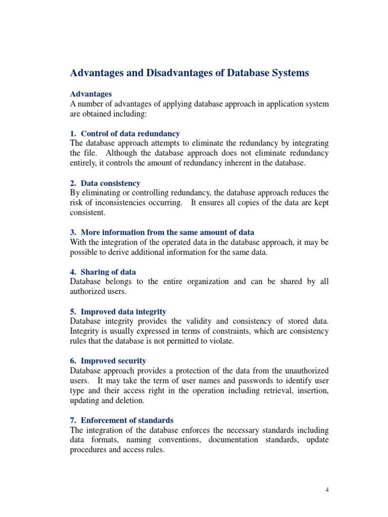 Assignment-1 Pros and Cons of DBMS | PDF | Databases | Information ...