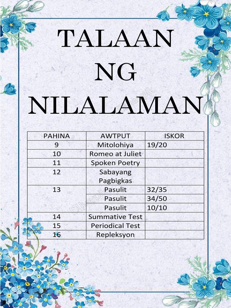 Talaan NG Nilalaman | PDF