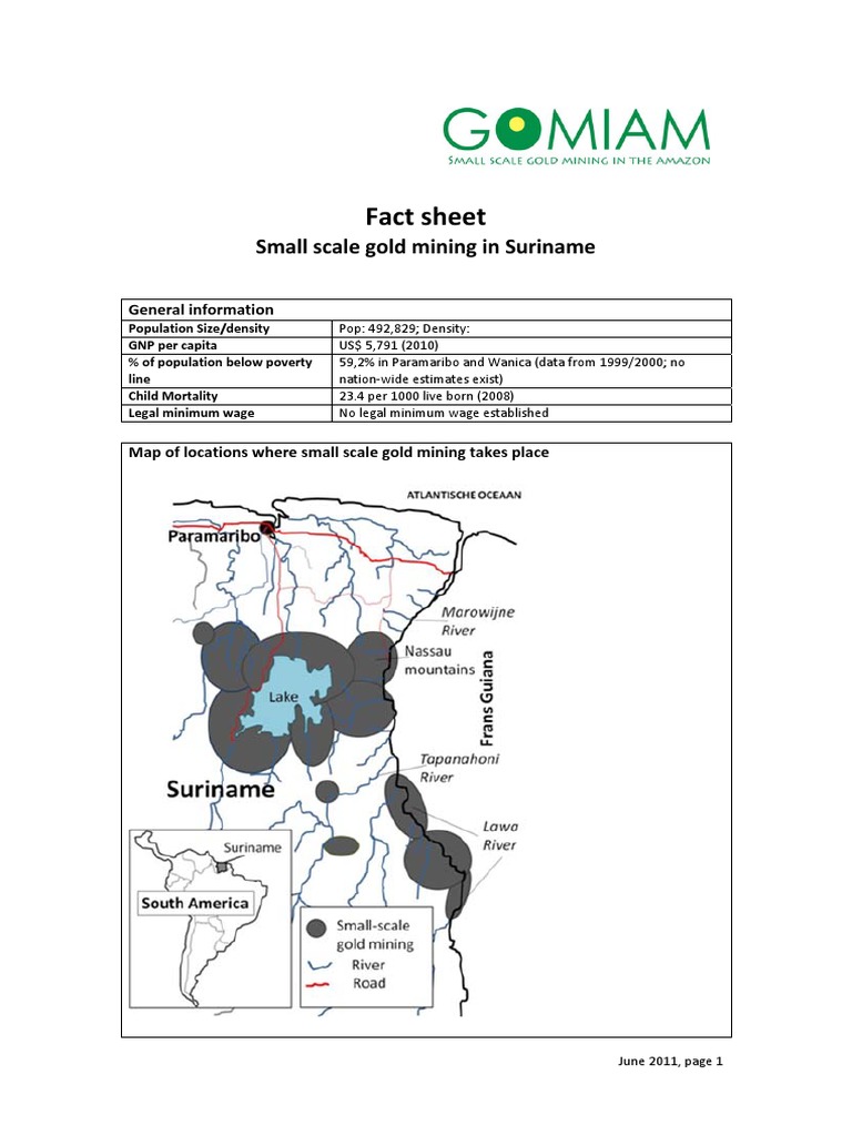 Small scale gold mining fact sheet | PDF | Mining | Mercury (Element)