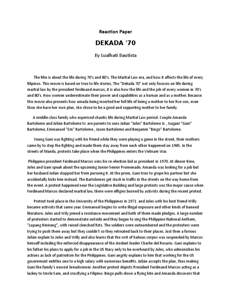 Dekada 70 By Lualhati Bautista Pdf Philippines Government