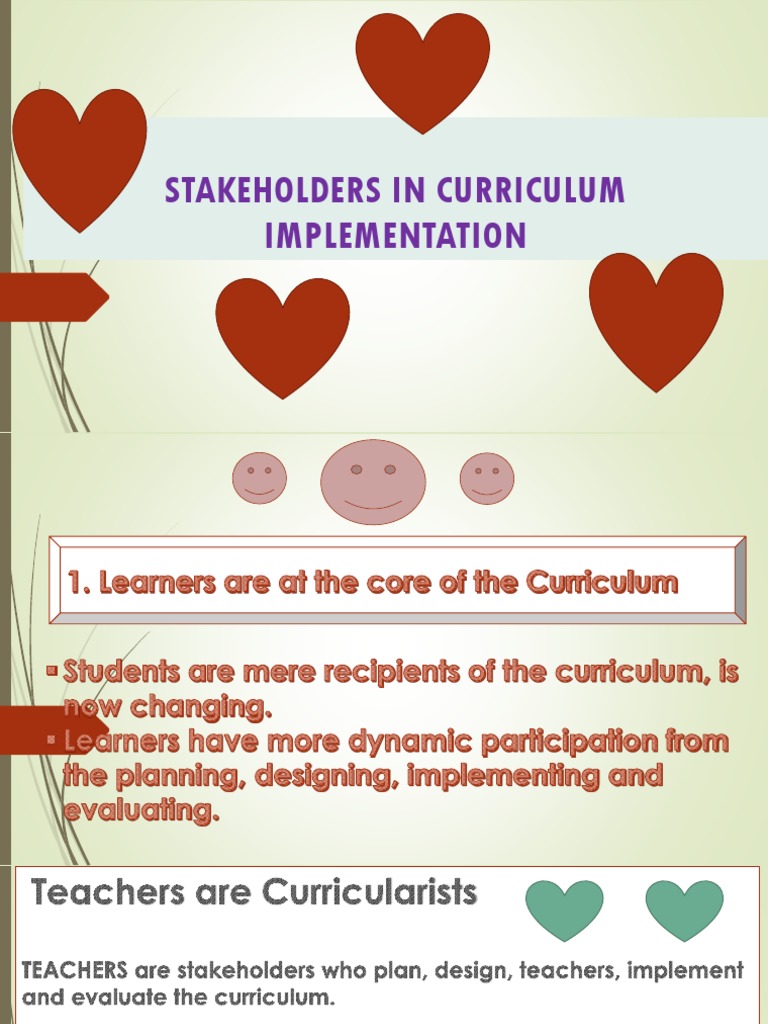 Stakeholders in Curriculum Implementation | PDF | Curriculum | Teachers