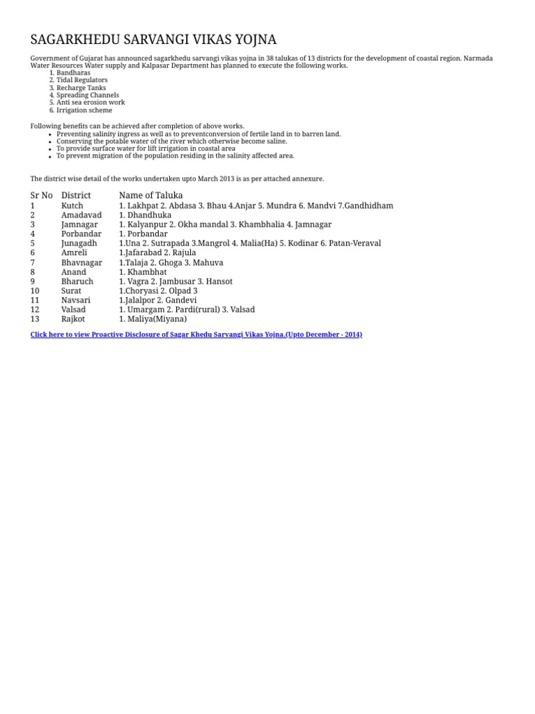 Sagarkhedu Sarvangi Vikas Yojna | PDF | Science & Mathematics ...