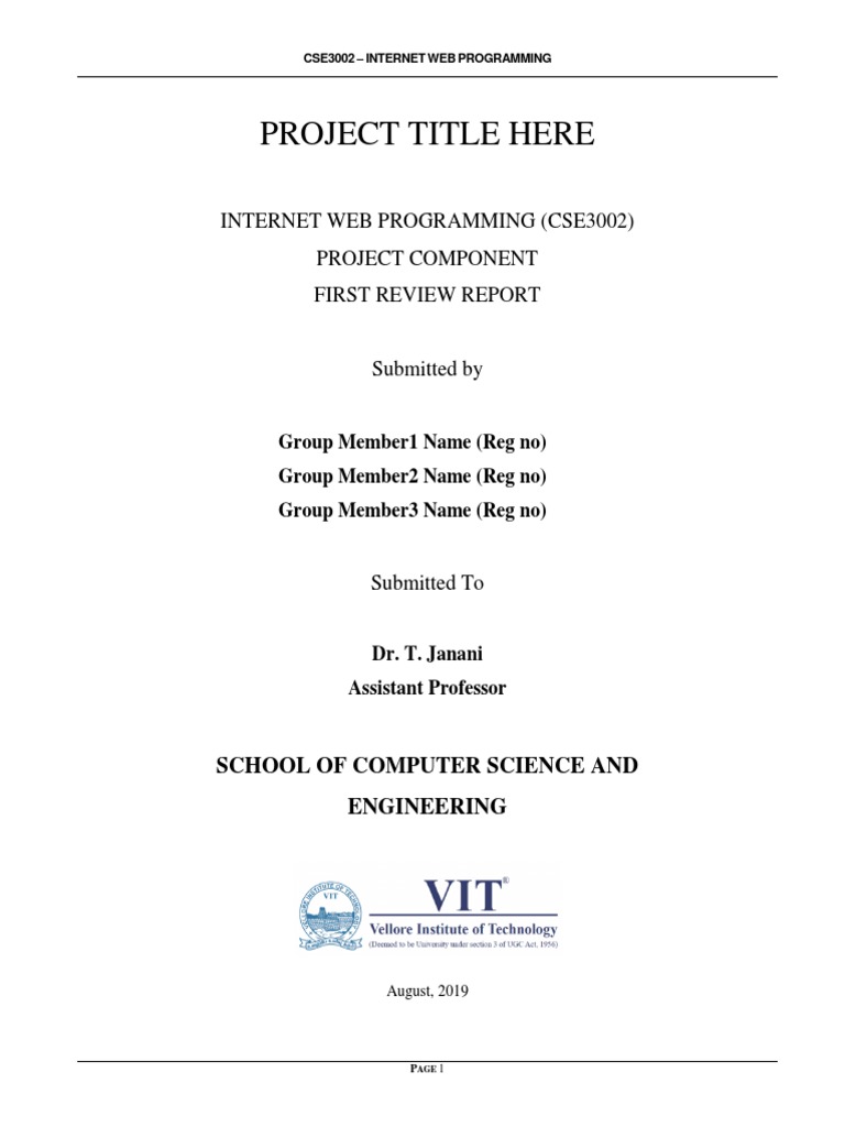 CSE3002 - Project Review 1 Template | PDF | World Wide Web | Internet & Web