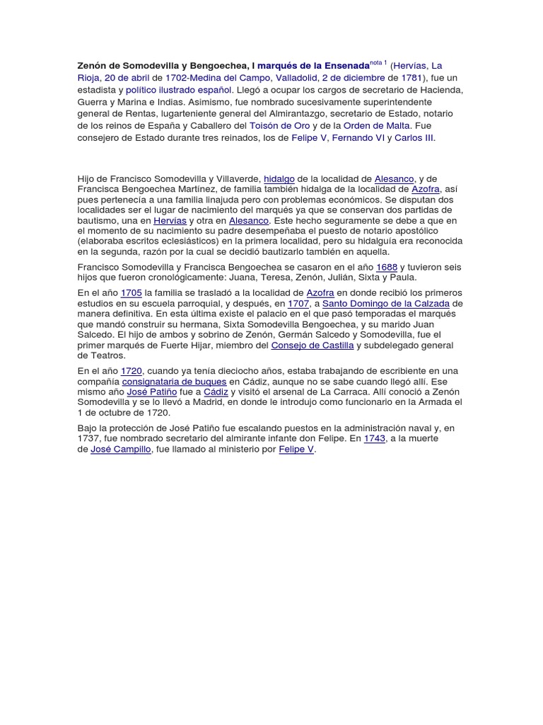 Marqués Ensenada | PDF | Españoles | Gobierno de españa