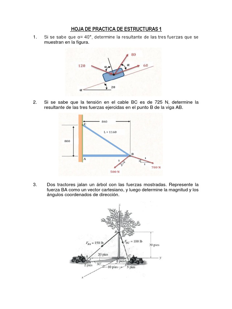Hoja de Practica Estructuras 1 | PDF