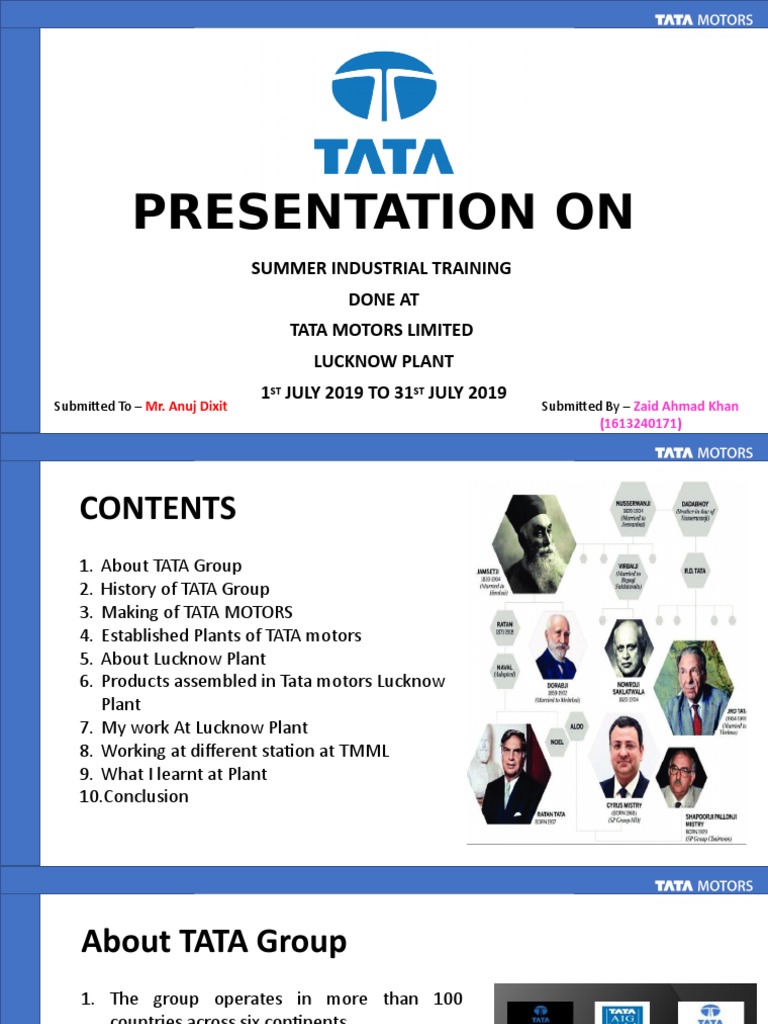PRESENTATION On Tata Motors Lko | PDF | Transportation Engineering ...