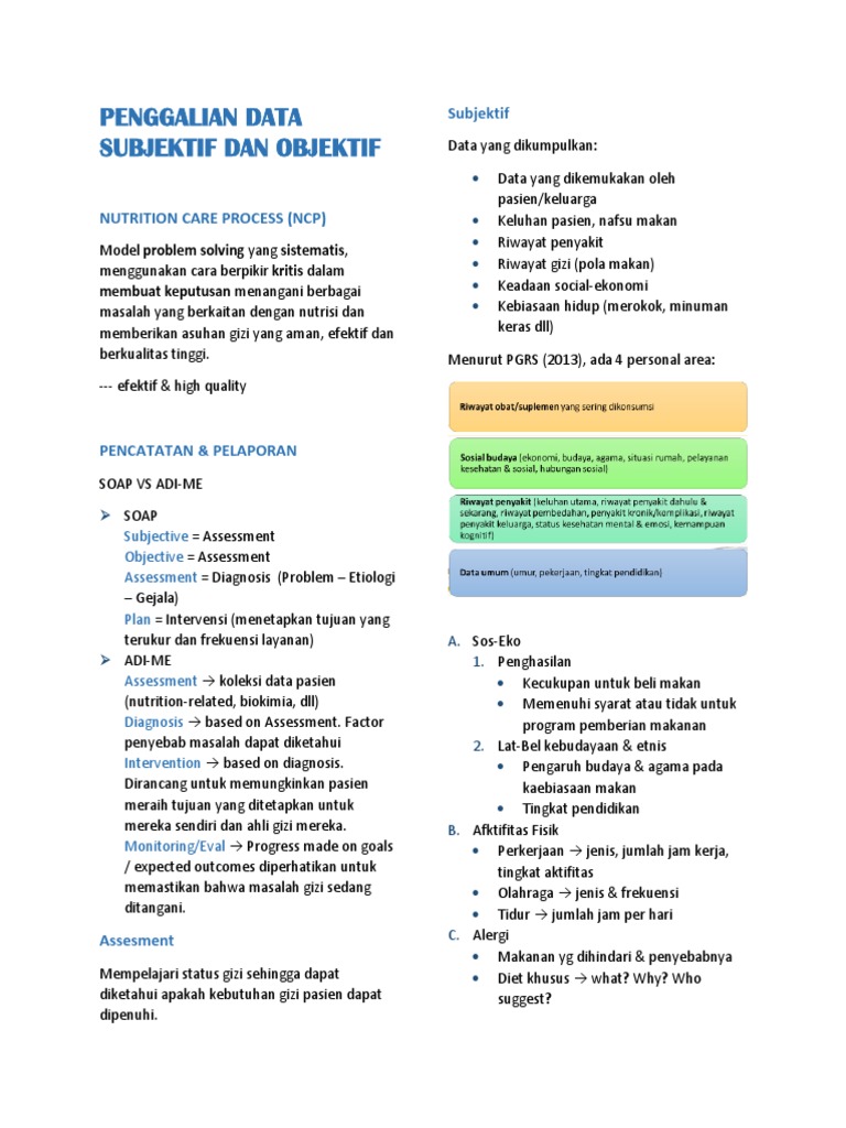 Ho - Penggalian Data Subjektif Dan Objektif | PDF