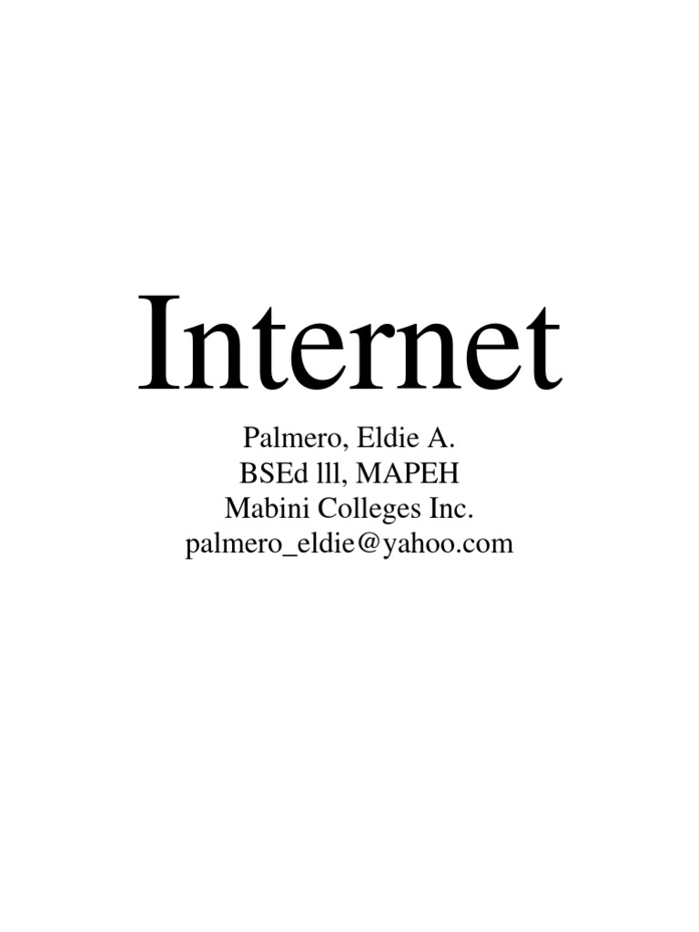 Palmero Eldie A. Internet Research | PDF | Hyperlink | World Wide Web