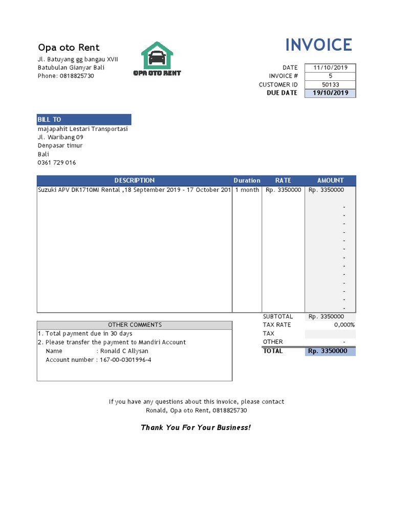 Invoice Sample | PDF | Invoice | Payments