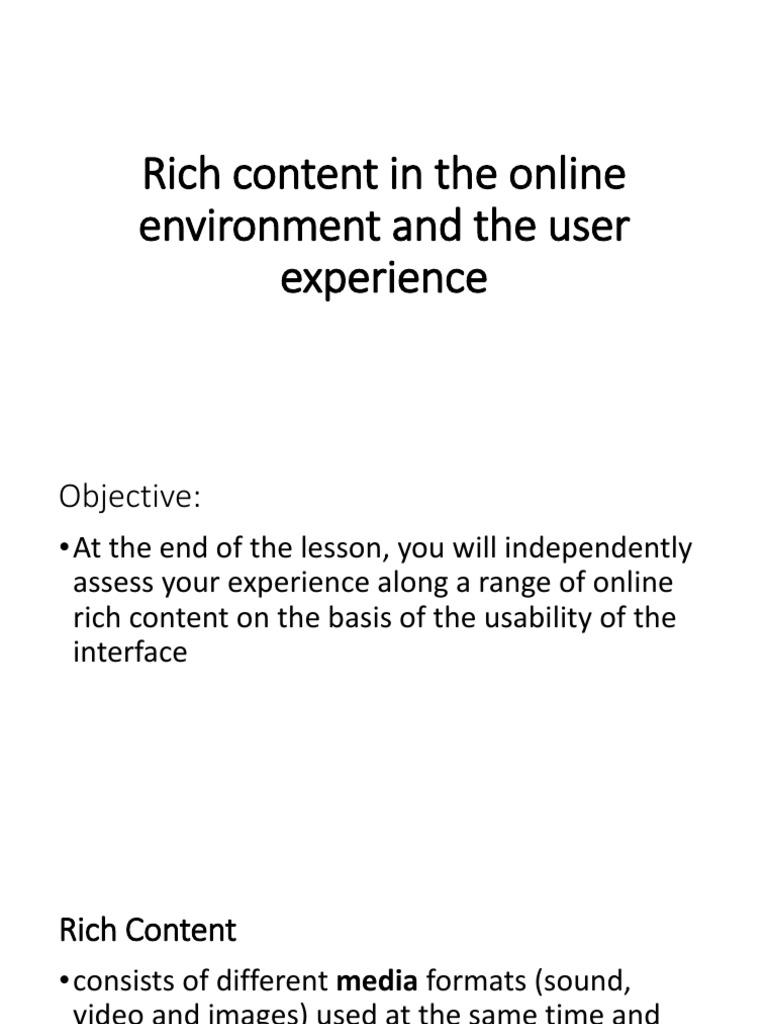Enhancing User Experience with Rich Content | PDF