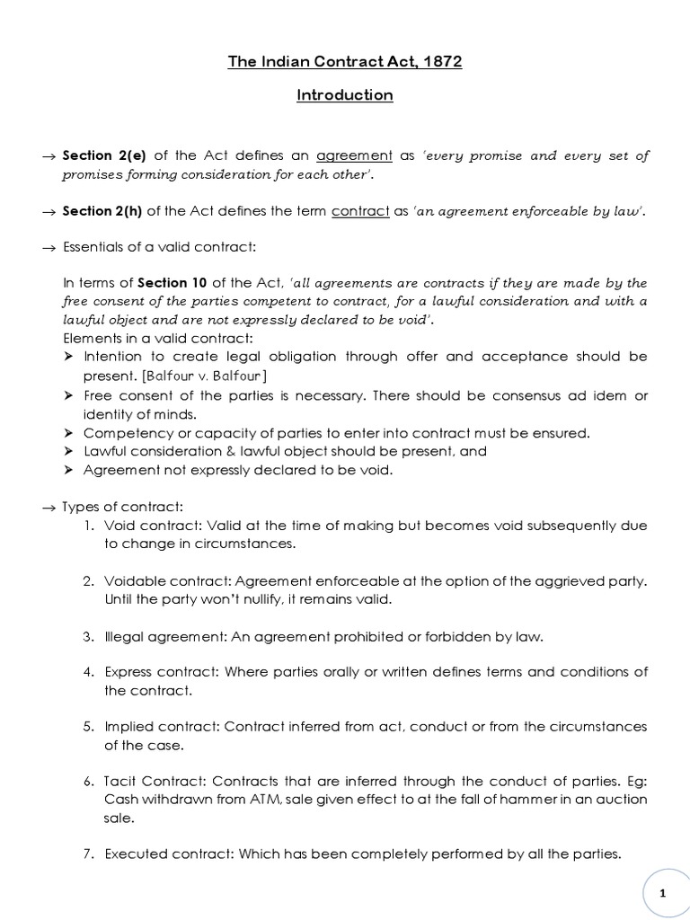 An In-Depth Examination of the Key Concepts and Principles of Contract ...