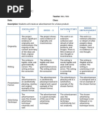 Slogan Making Rubric Guide | PDF