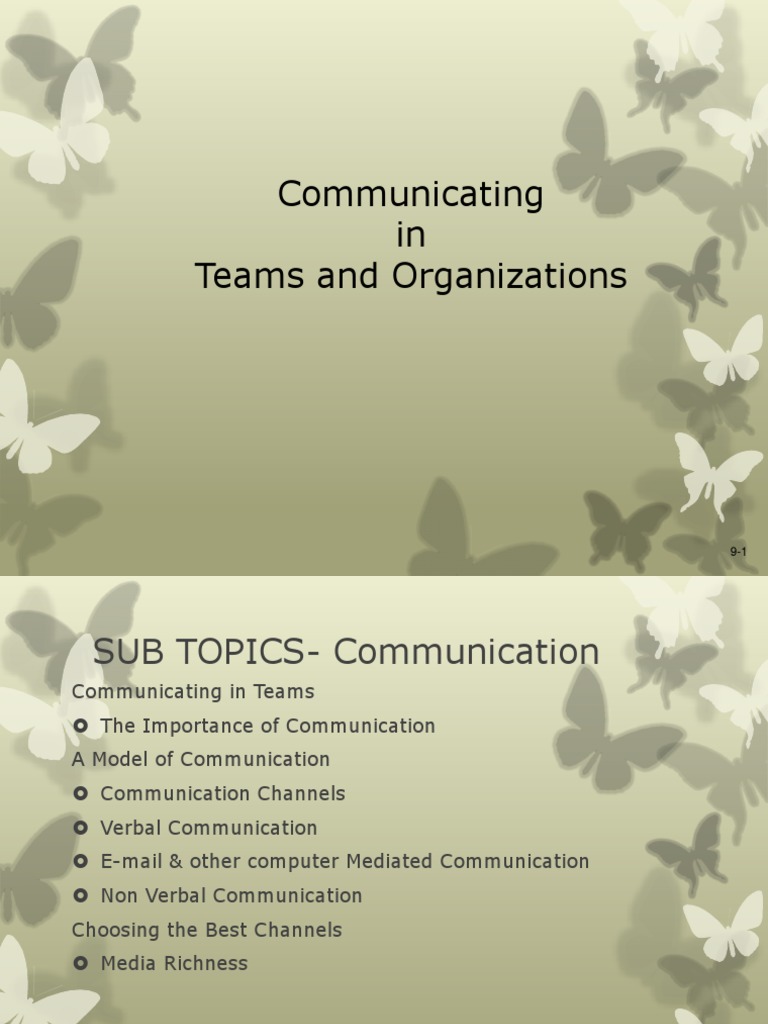 Chapter 8 Communication | PDF | Nonverbal Communication | Communication