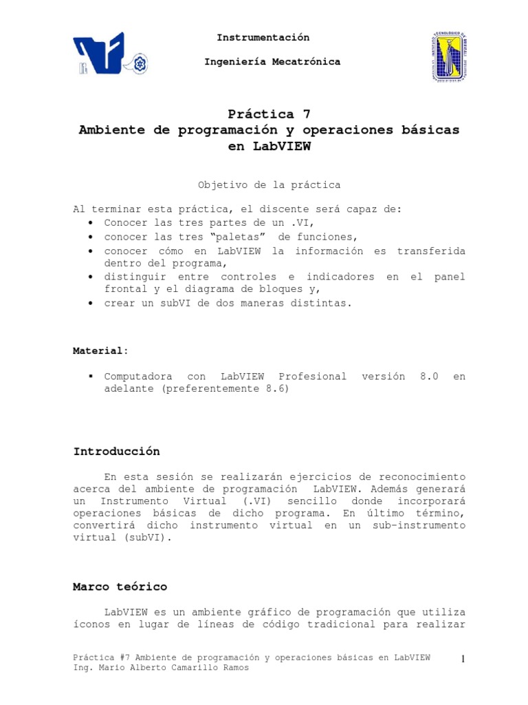 7 Ambiente de Programación y Operaciones Básicas en LabVIEW | PDF | Programa de computadora ...