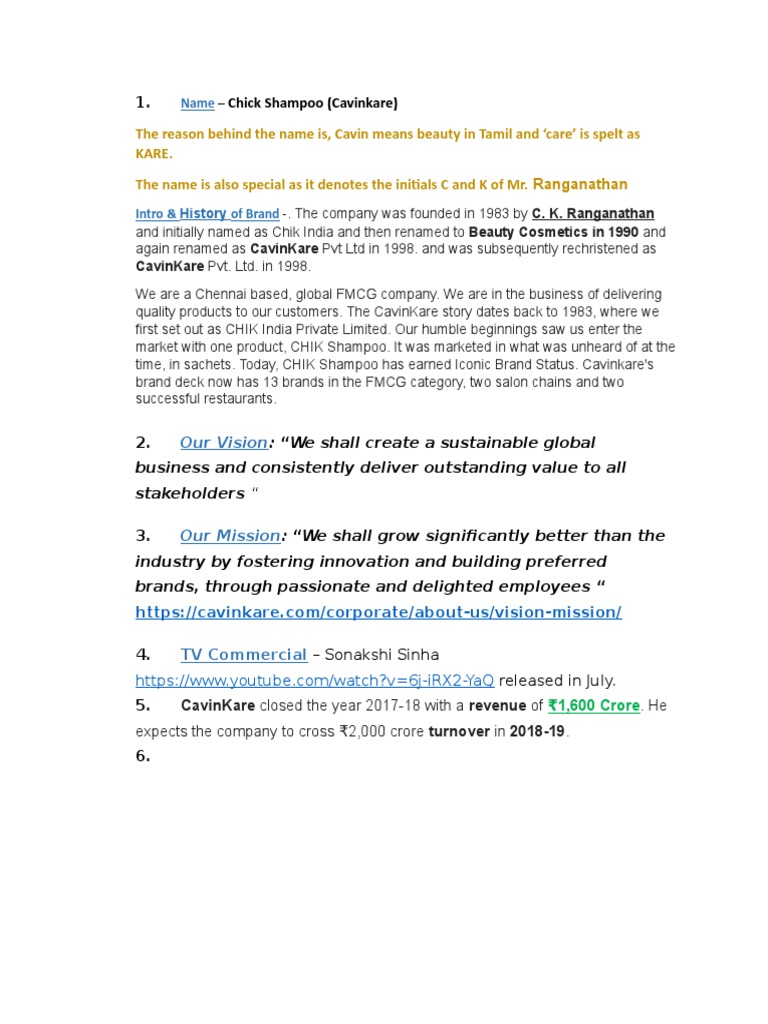 Cavinkare Research | PDF | Wellness