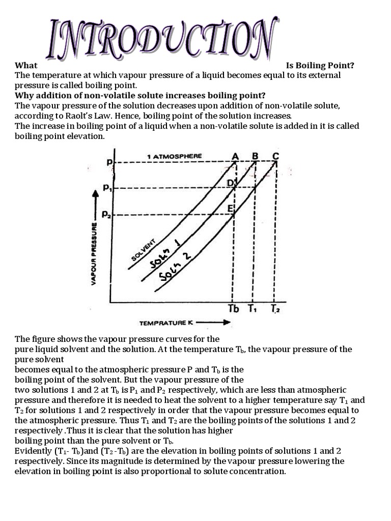 Boiling Point Elevation Experiment Class 12 | PDF | Solution ...