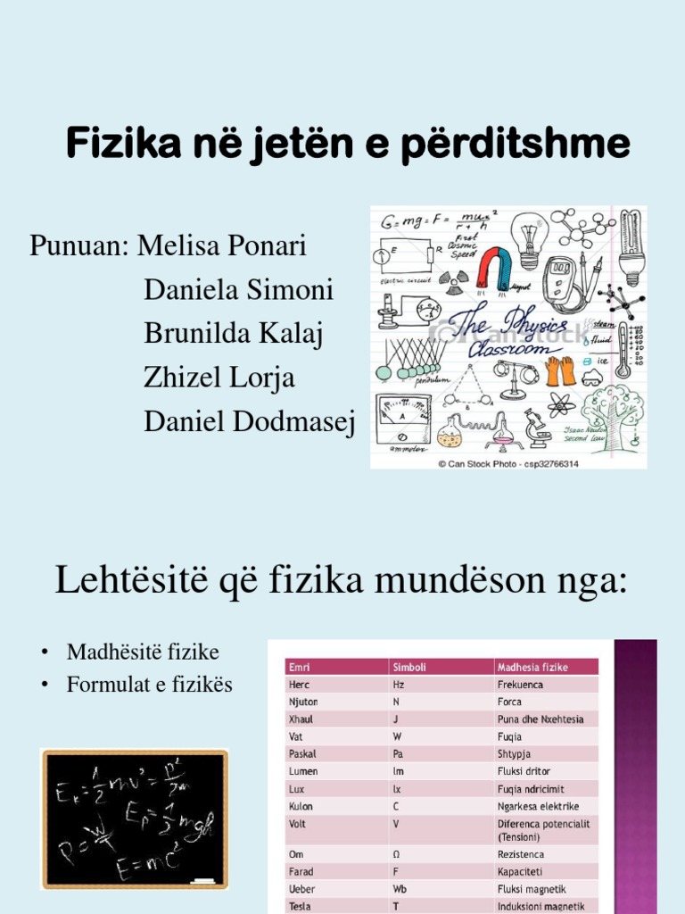 Fizika Në Jetën e Përditshme Projekt | PDF