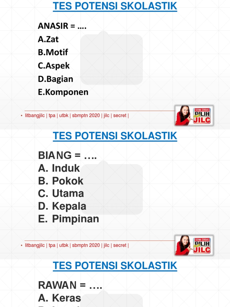 Panduan Tes Potensi Skolastik UTBK | PDF