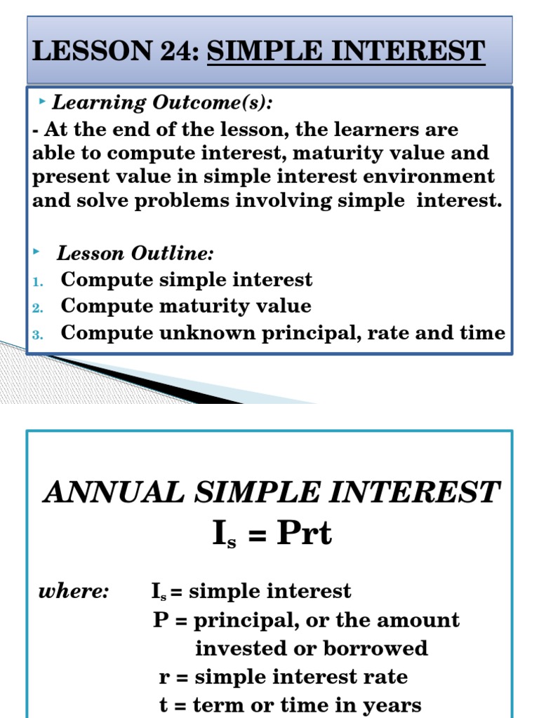 Lesson 24: General Mathematics SHS Grade 11 | PDF | Interest | Interest ...
