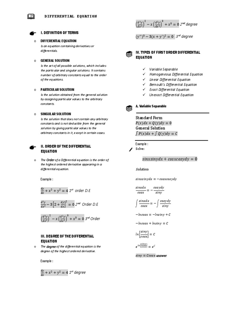 Differential Equation | Download Free PDF | Equations | Mathematical Objects