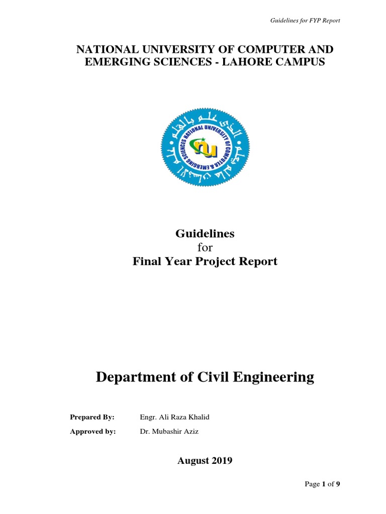 FYP Report Guidelines | PDF | Thesis | Academia