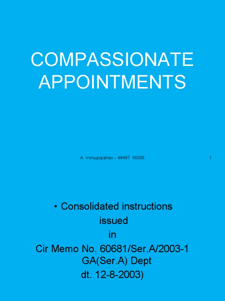 Compassionate Appointments | PDF | Wife | Employment
