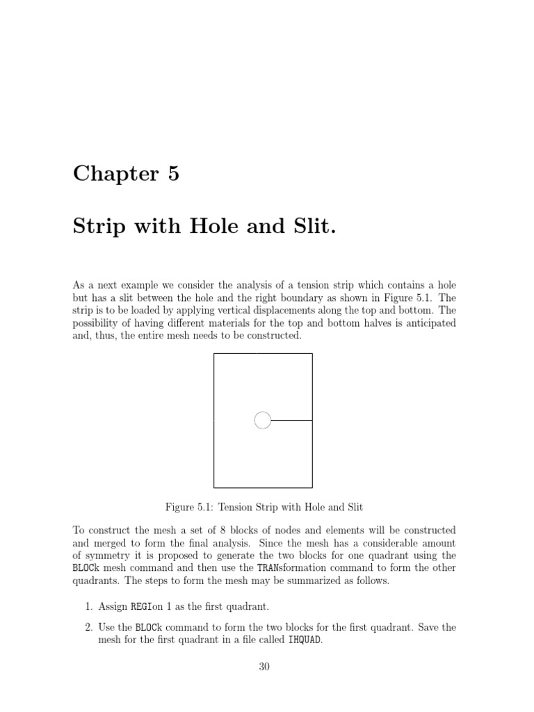Tension Strip Mesh with Hole and Slit | PDF | Cartesian Coordinate ...