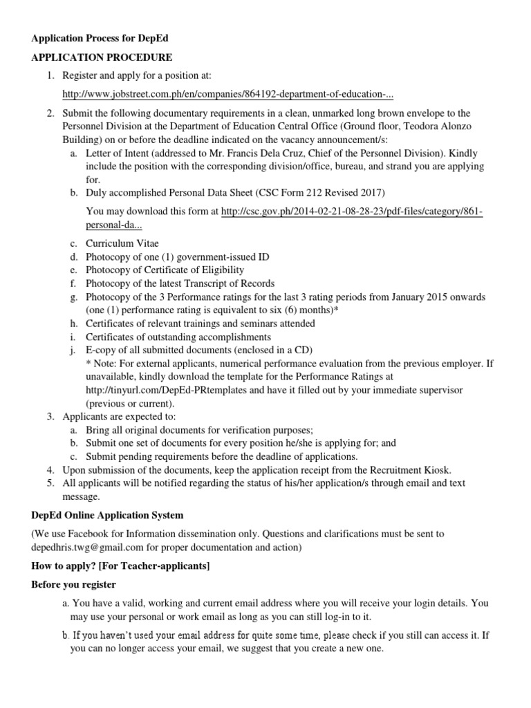 Application Process For DepEd | PDF | Identity Document | Computing